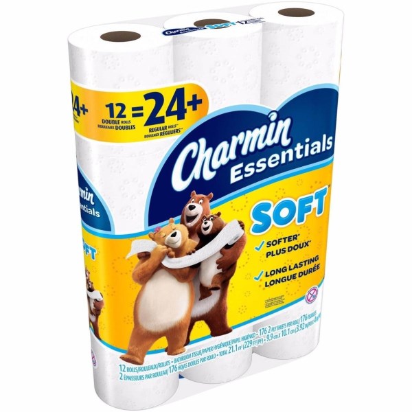 Charmin Essentials Soft Toilet Paper (12 Double Rolls) – Iverybers