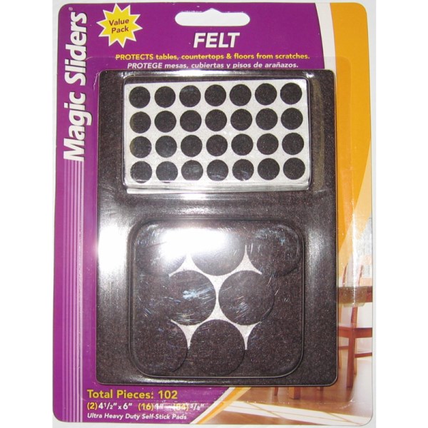 Magic Sliders Assorted Brown Self-Adhesive Ultra Heavy-Duty Furniture ...